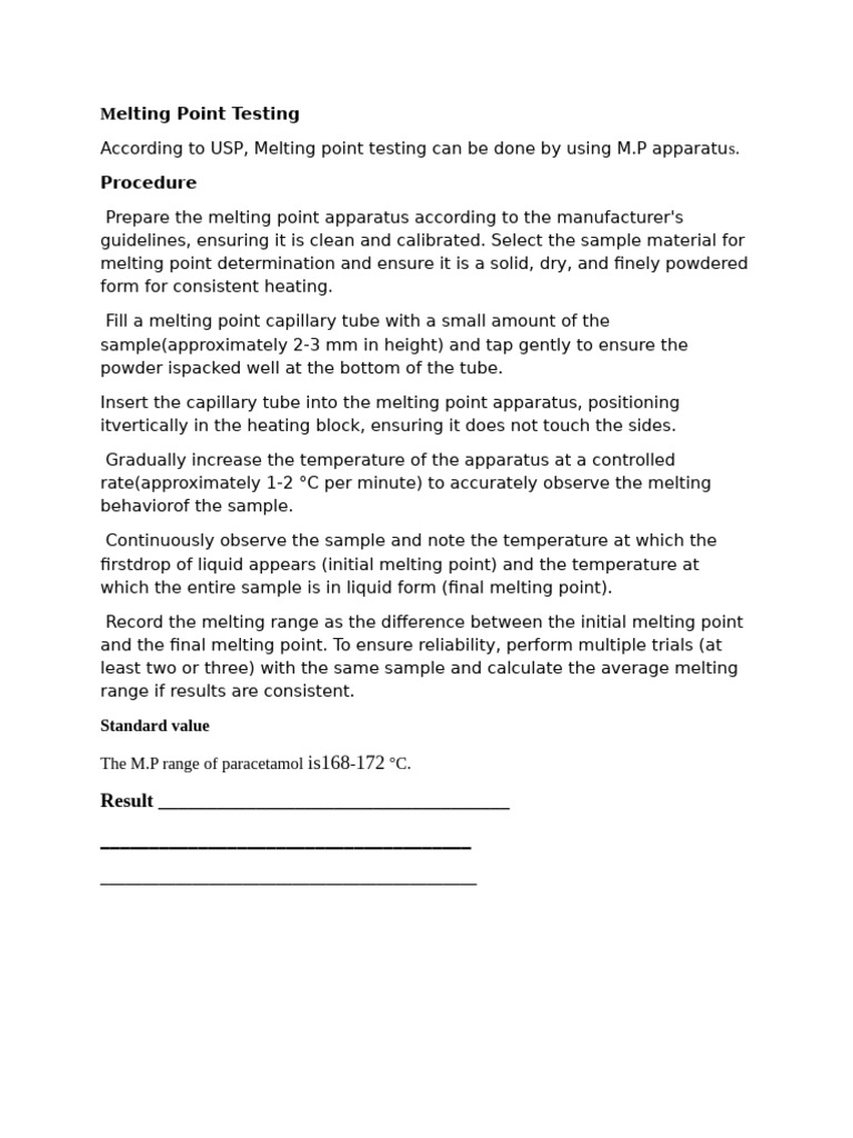 Melting Point Testing-1 | PDF