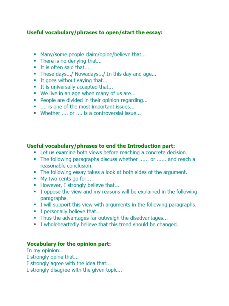 TASK 2 VOCAB | PDF | Reason | Essays