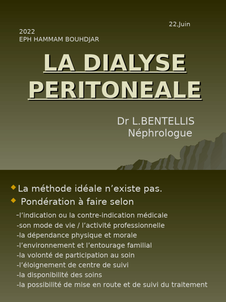 Comprendre la dialyse péritonéale | PDF | Spécialités médicales ...