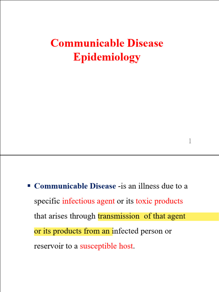 2 Communicable Disease Epidiemology-converted | PDF | Infection | Epidemiology