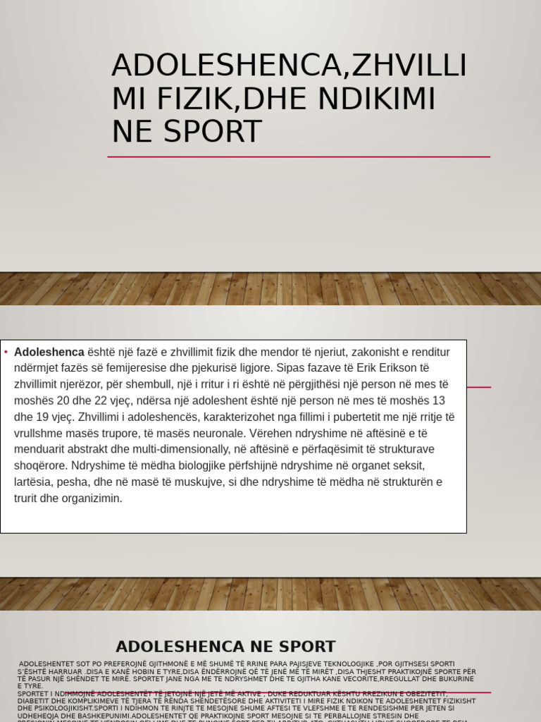 Adoleshenca, Zhvillimi Fizik, Dhe Ndikimi Ne | PDF