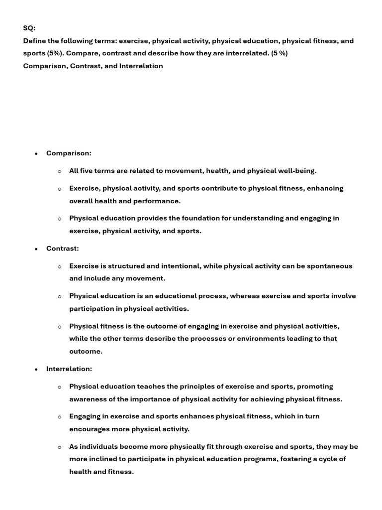 Understanding Physical Fitness Terms | PDF