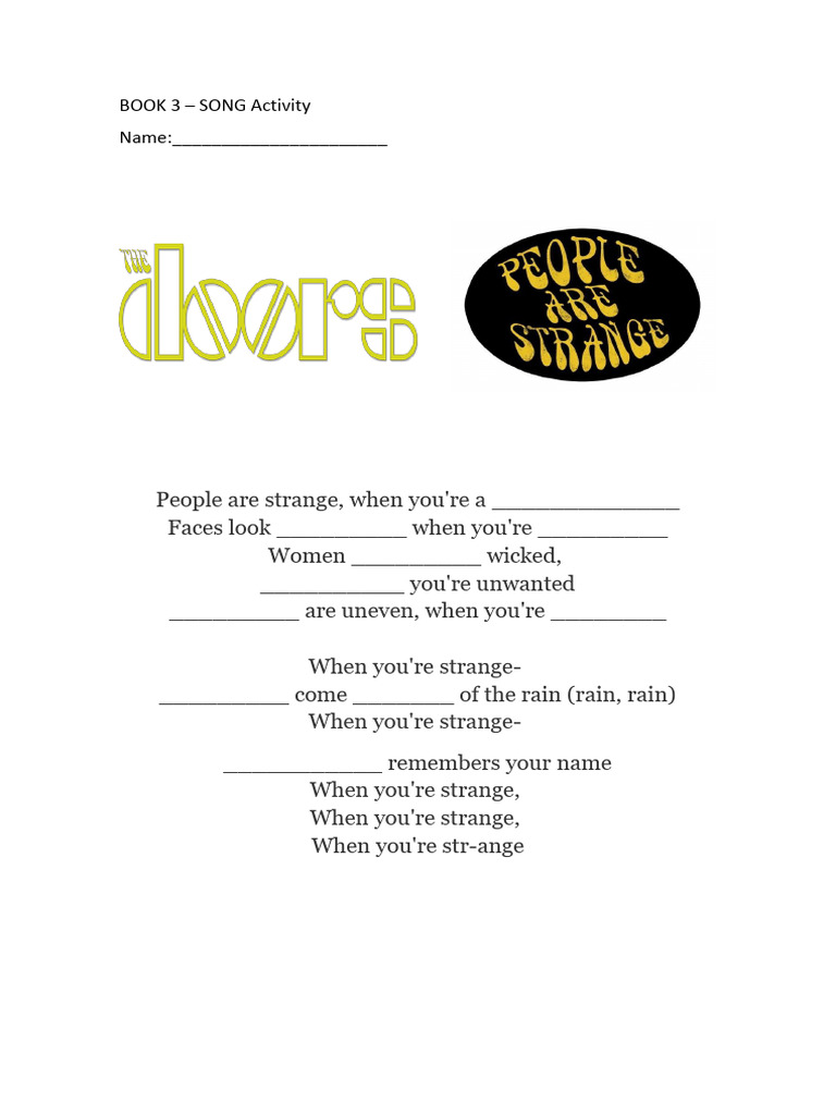 Song Activity for Students | PDF
