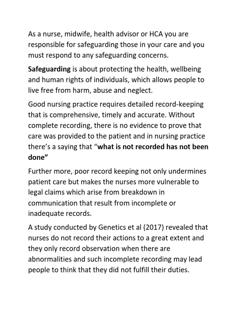 Legal Safeguard in Nursing Practice - Record Keeping | PDF | Nursing ...