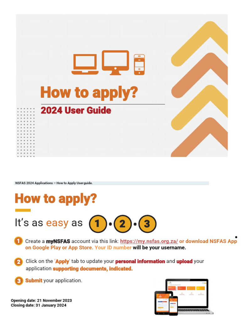 Nsfas 2024 Application - How To Apply Userguide | PDF | Computing