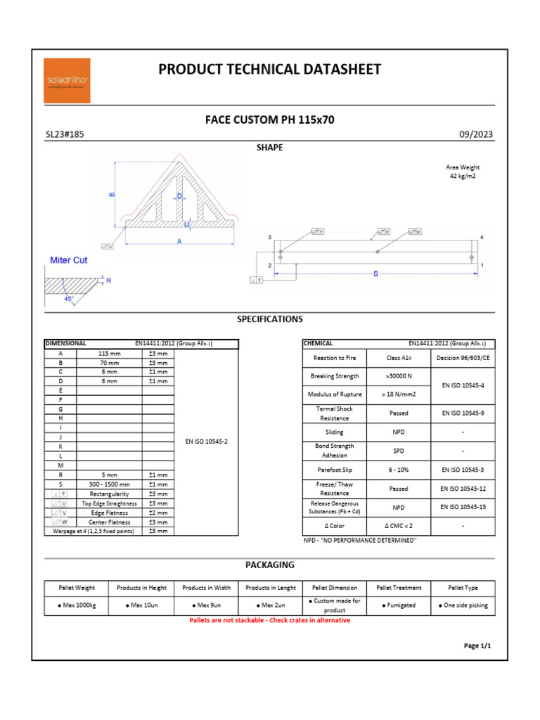 Dimensional Specifications and Testing Data | PDF | Materials ...