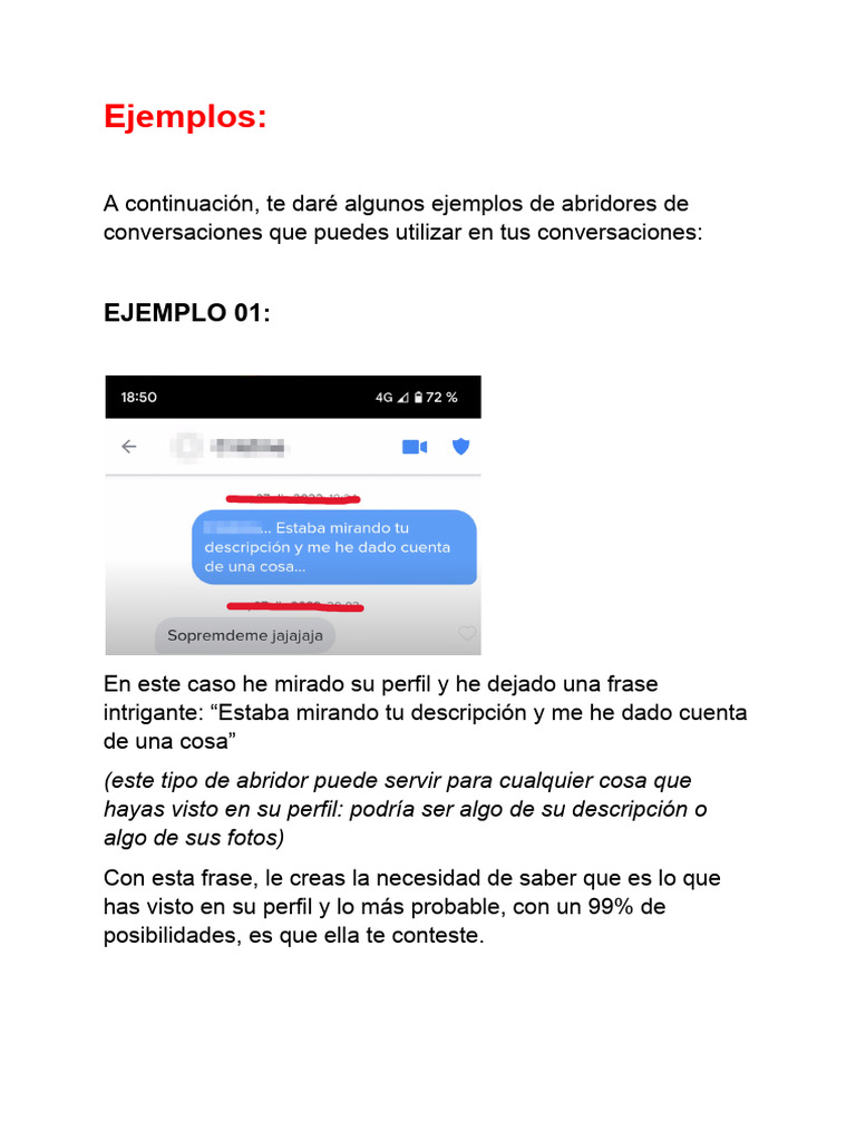 Ejemplos de Abridores de Conversación | PDF
