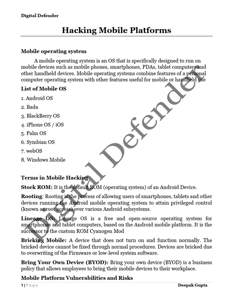 Exploring Mobile Hacking Techniques Tools 1731334604 | PDF | Ios ...