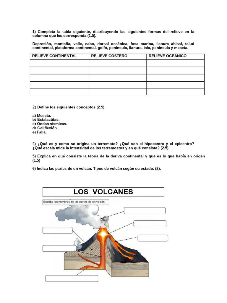 Ex Tema 2 - Relieve | PDF