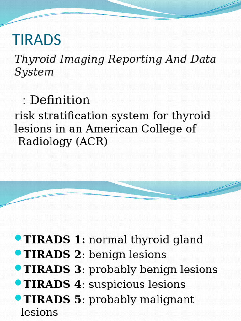 TIRADS & Ultrasound Thyroid Nodule Classification | PDF