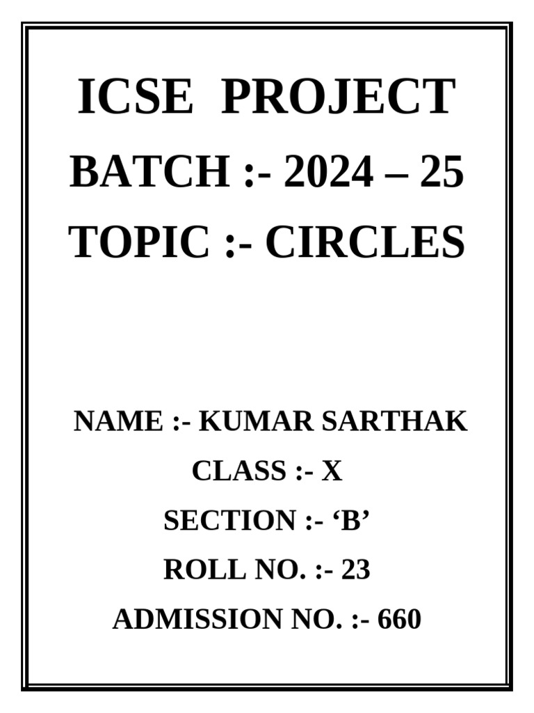 Icse Project Maths-2 2024-25 | PDF