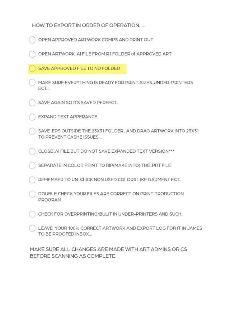 Artwork Export Process Guide | PDF