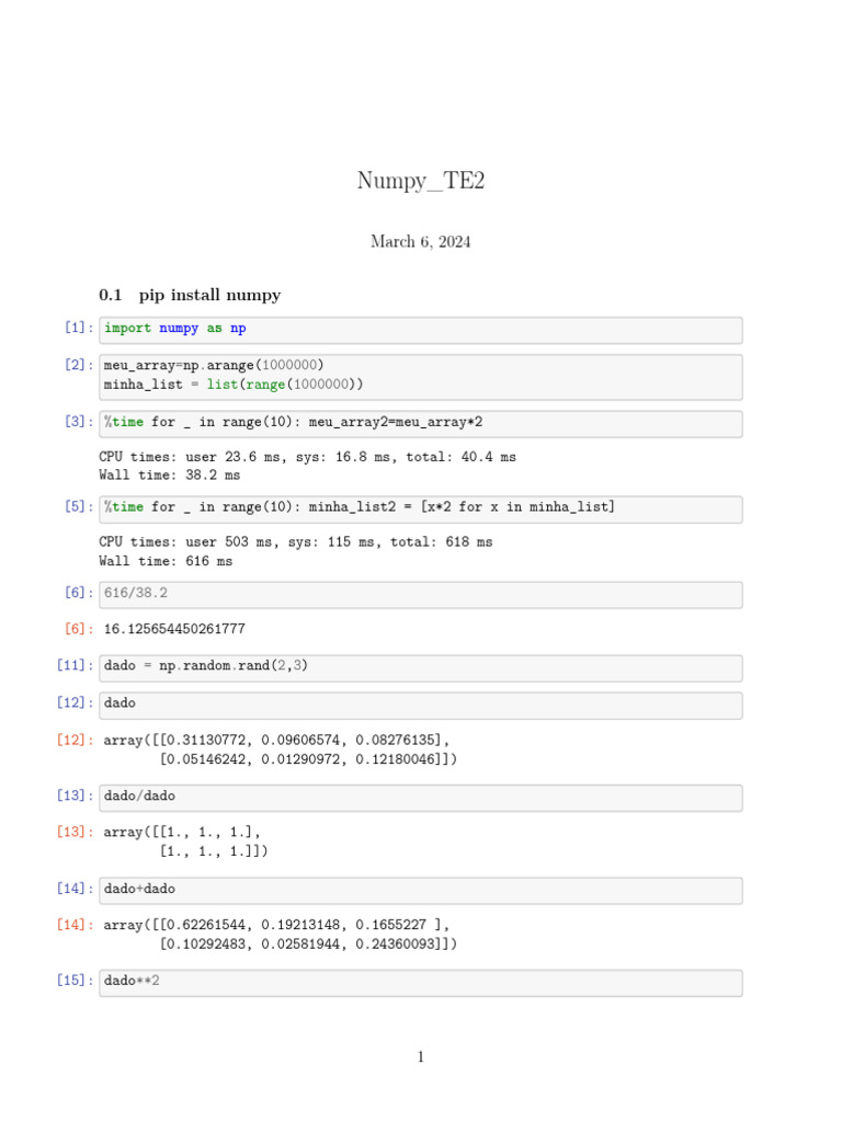 Numpy TE2 | PDF