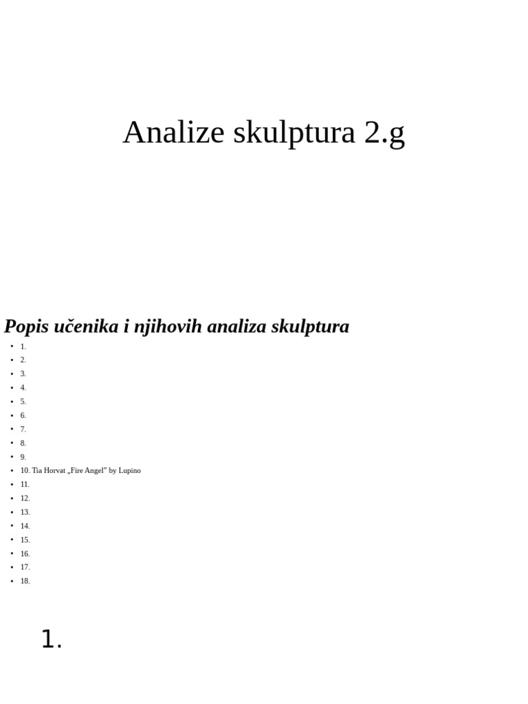 Analize Skulptura 2.g | PDF
