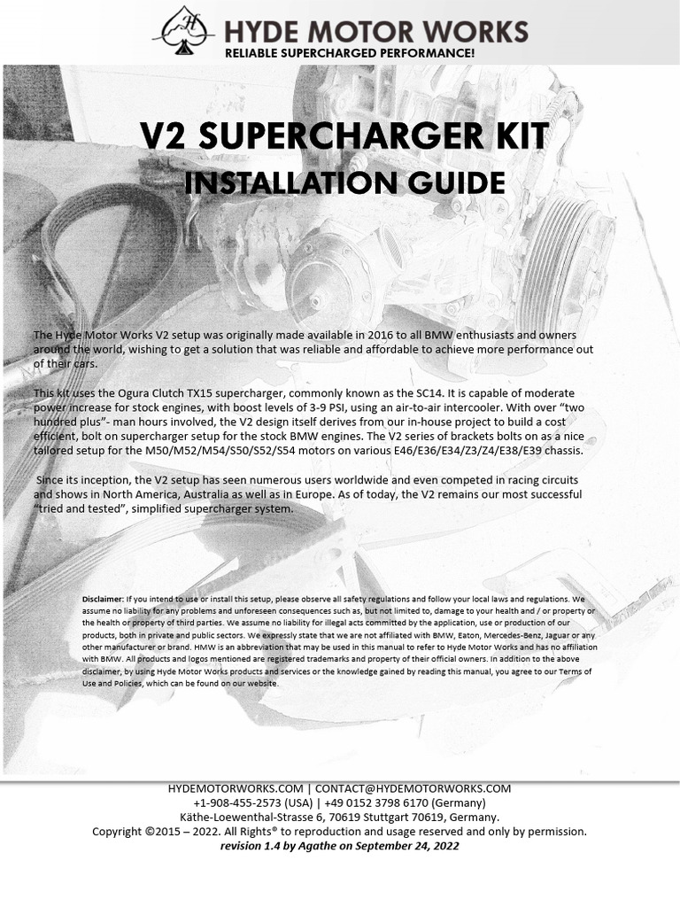 V2 Installation Guide 24092022 | PDF | Engines | Mechanical Engineering