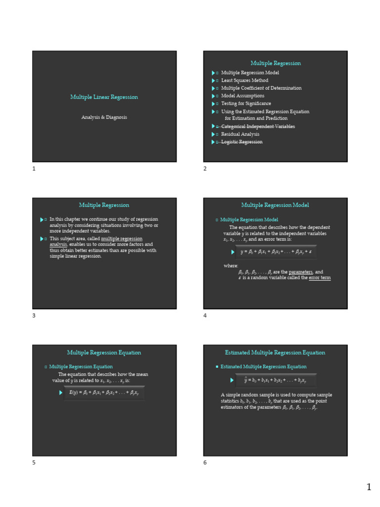 Multiple Linear Regression Analysis Guide | PDF | Regression Analysis ...