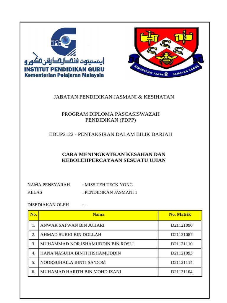 EDUP2122 - Cara Meningkatkan Kesahan Dan Kebolehpercayaan | PDF