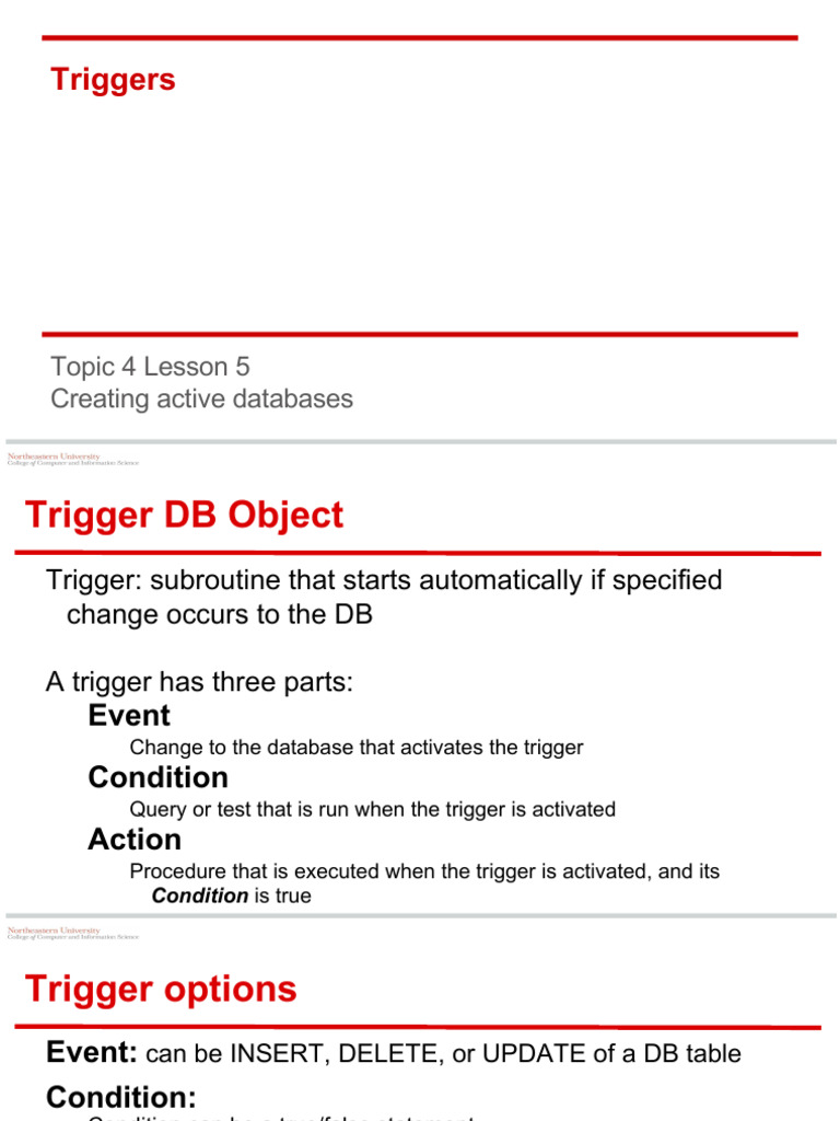 T4 L5 Triggers | PDF | Software Engineering | Data Management