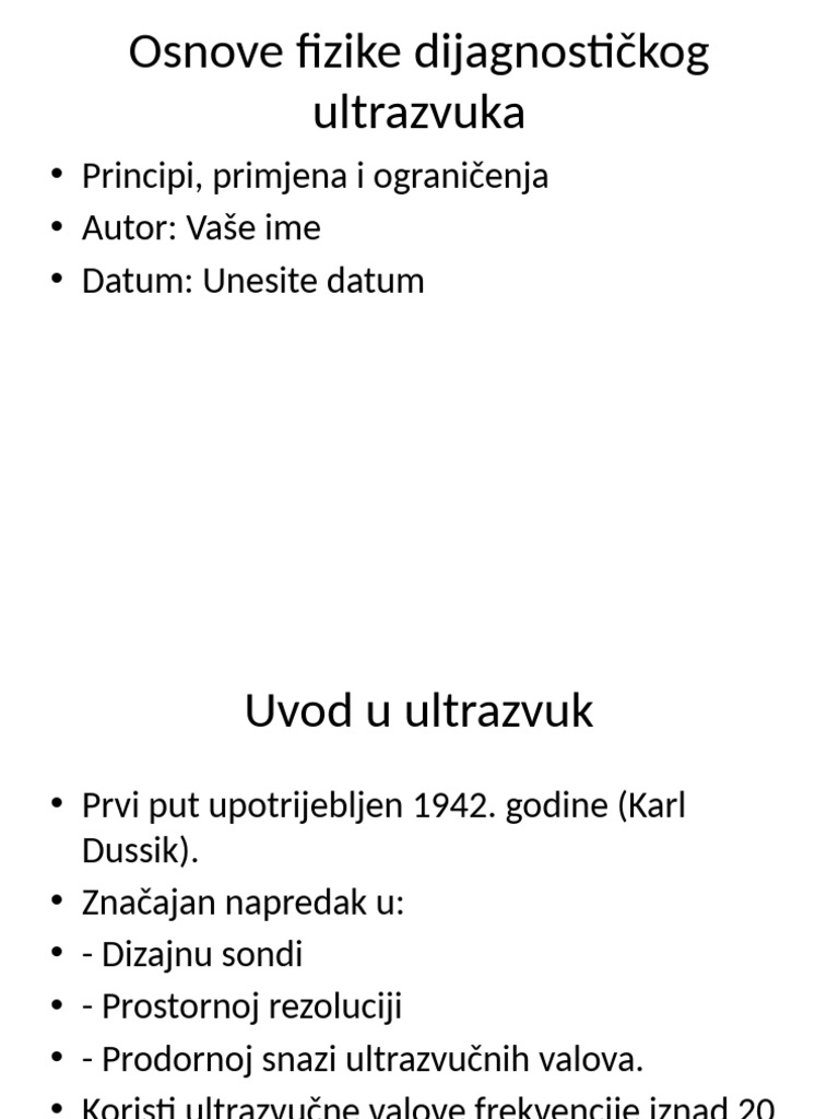 Osnove Fizike Ultrazvuka | PDF