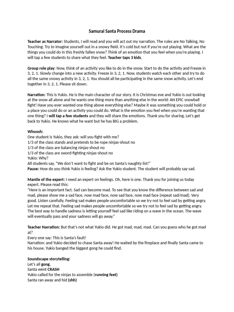Samurai Santa Process Drama | PDF