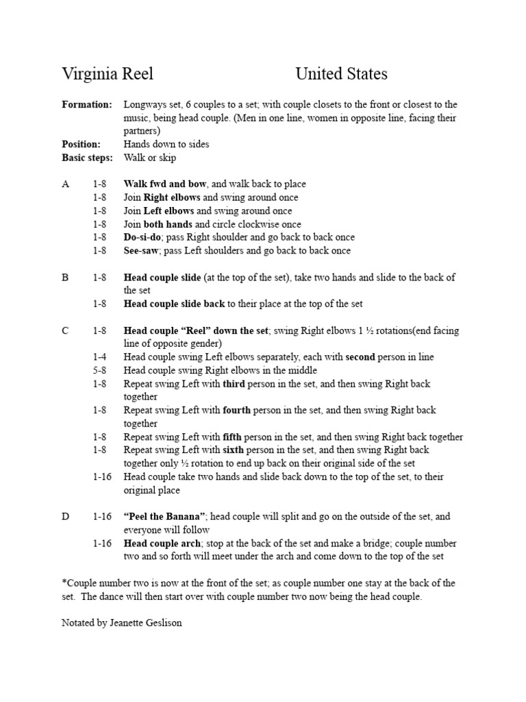 Virginia Reel | PDF