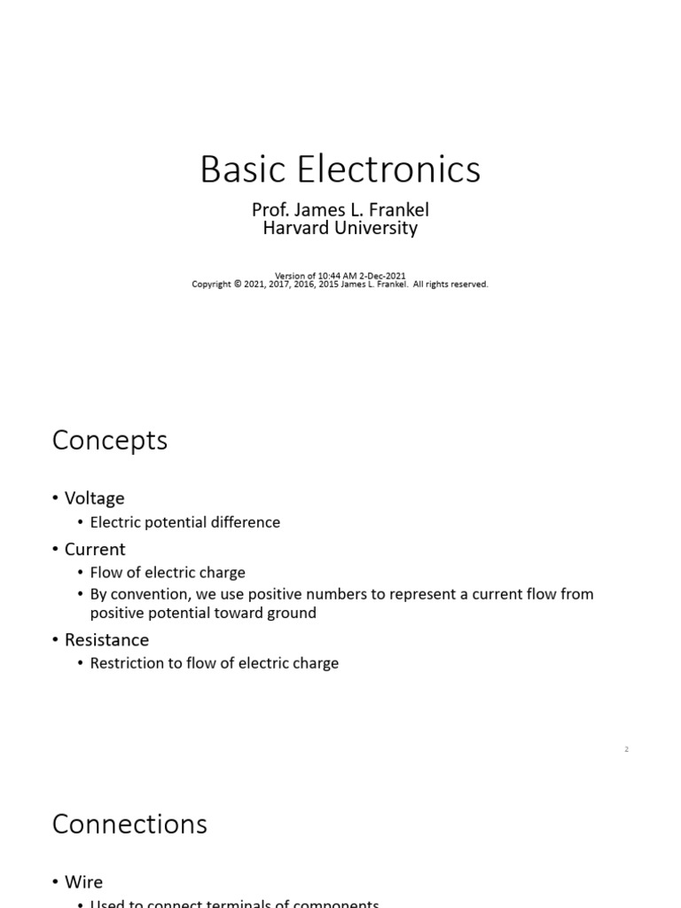 Basic Electronics | PDF | Voltage | Electrical Resistance And Conductance