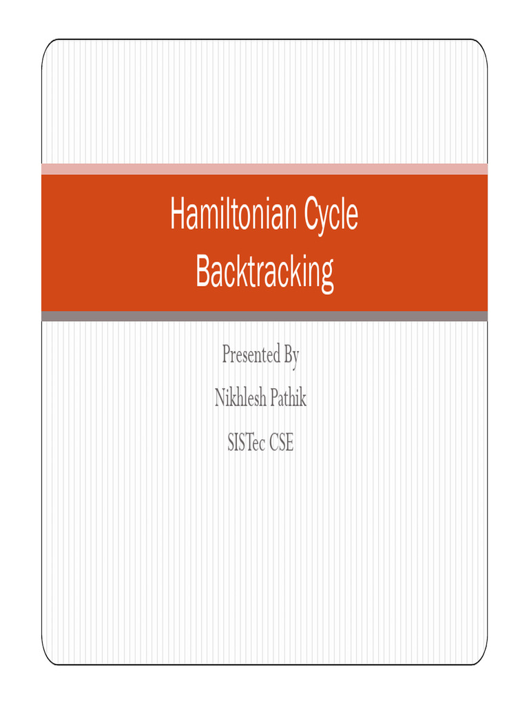 Hamiltonian Cycle | PDF