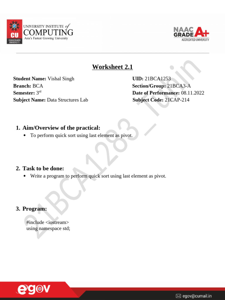 Worksheet 2 1 | PDF | Computer Programming | Algorithms And Data Structures