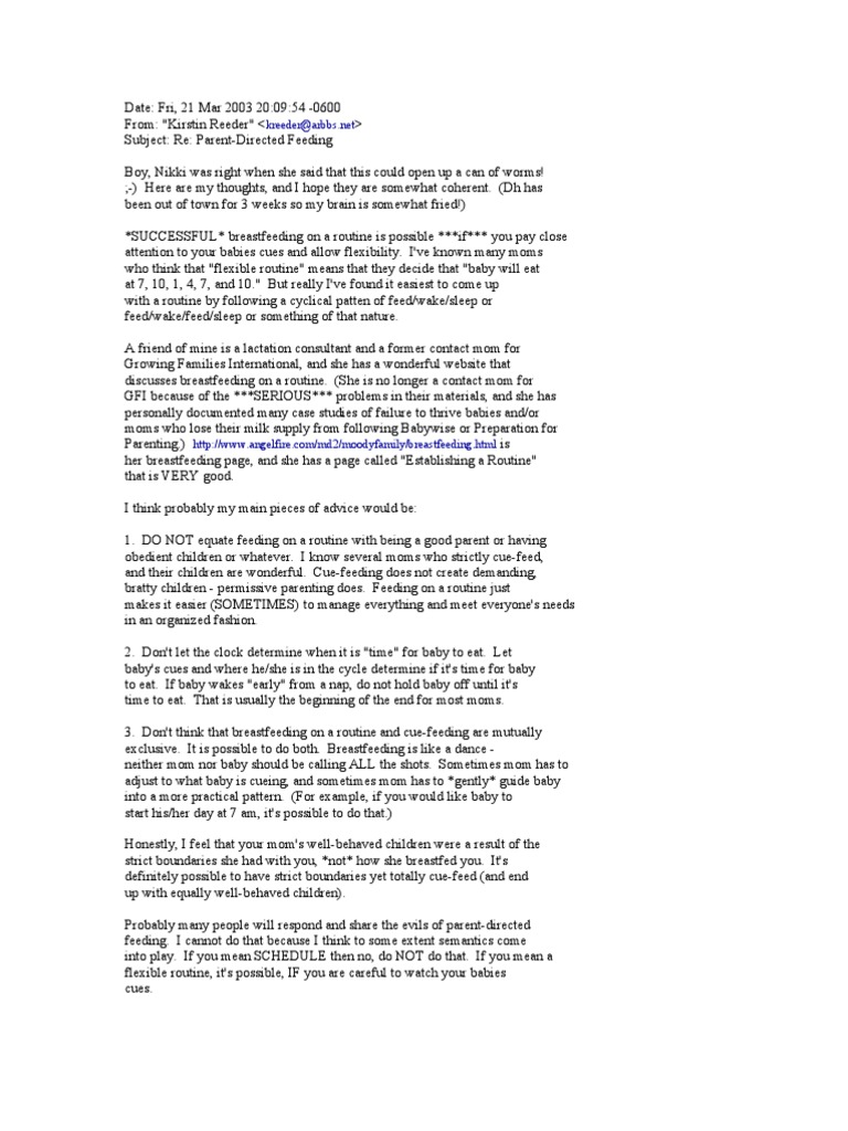 Parent Directed Feeding | PDF | Breastfeeding | Infants Parent Directed Feeding | PDF | Breastfeeding | Infants