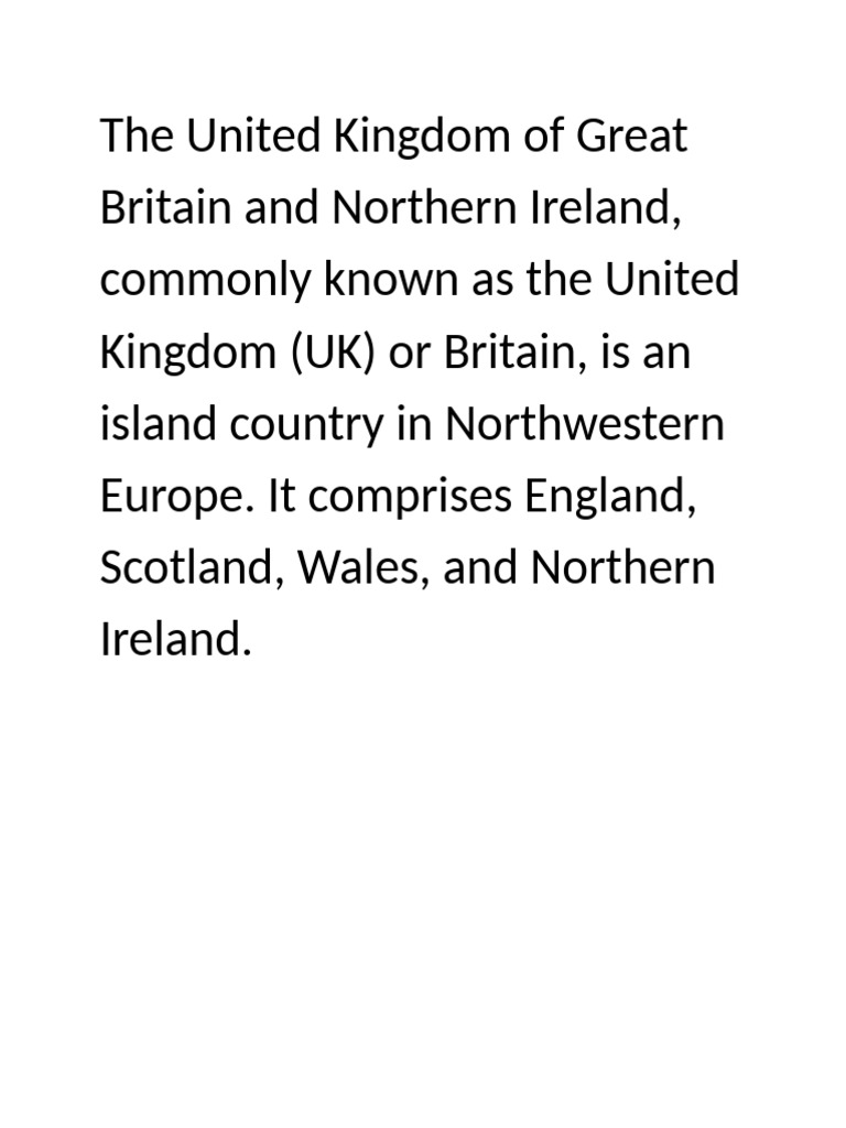 The United Kingdom of Great Britain and Northern Ireland | PDF