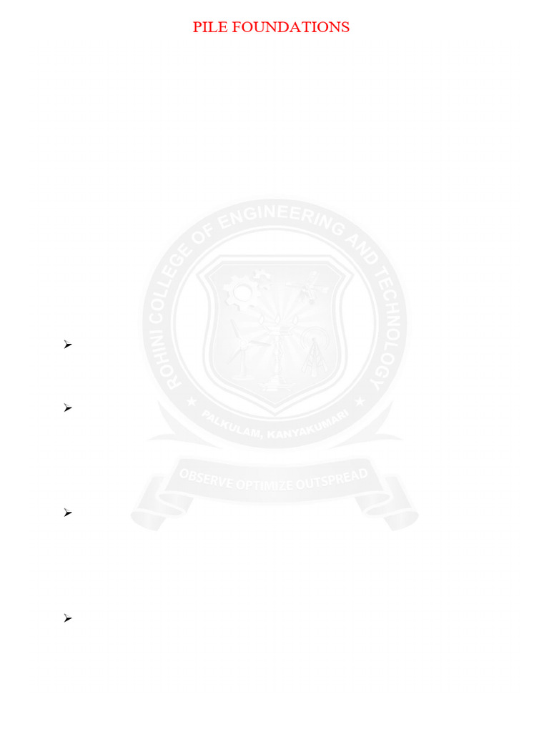 Pile Foundations Notes | PDF | Deep Foundation | Concrete