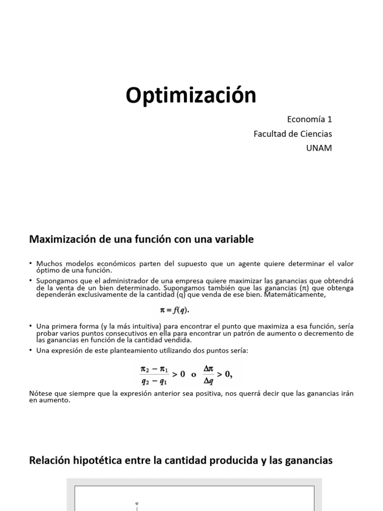 Clase optimización | PDF | Derivado | Función (Matemáticas)
