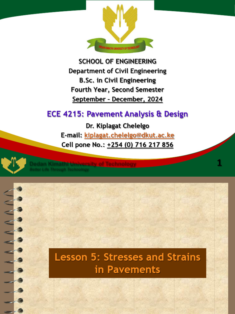 Lesson 5 Pavement Analysis & Design | PDF | Stress (Mechanics) | Linear ...