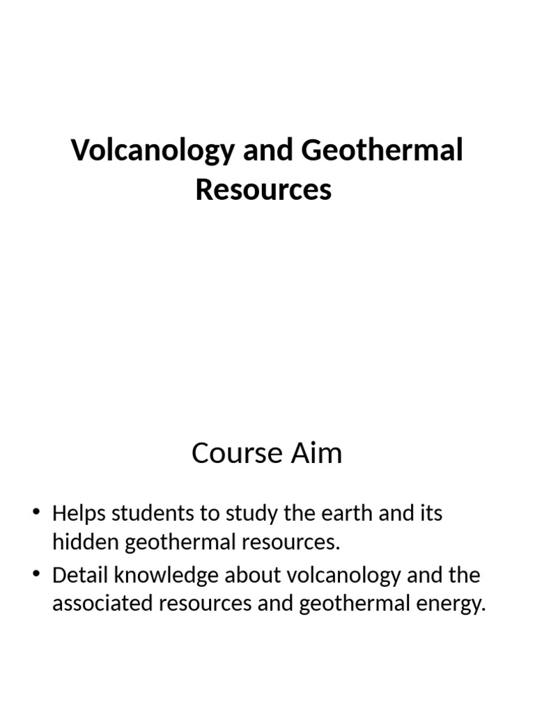 Volcanology and Geothermal Resources | PDF | Volcano | Magma
