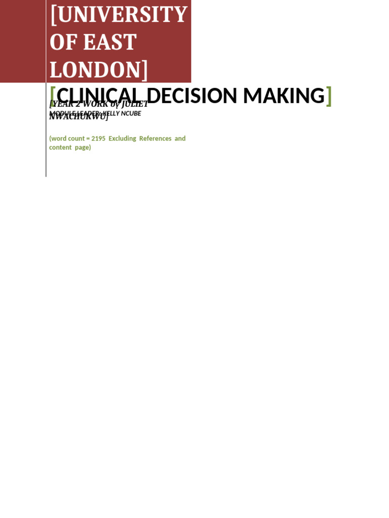 New Cdm Assignment 1 Pdf Asthma Health Sciences