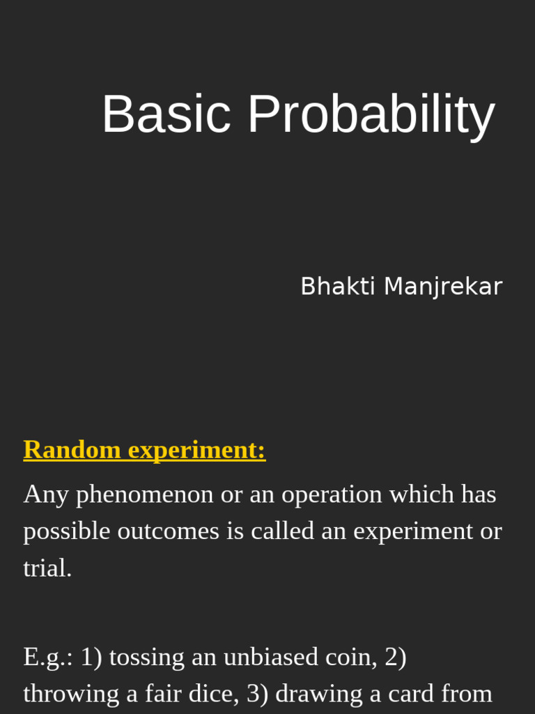 Basic concepts of probability | PDF | Probability | Statistics