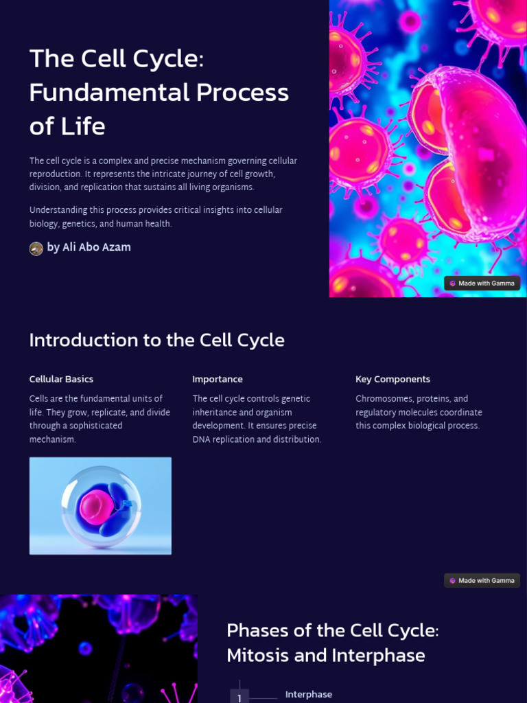 The Cell Cycle Fundamental Process of Life | PDF | Cell Cycle | Cell Growth