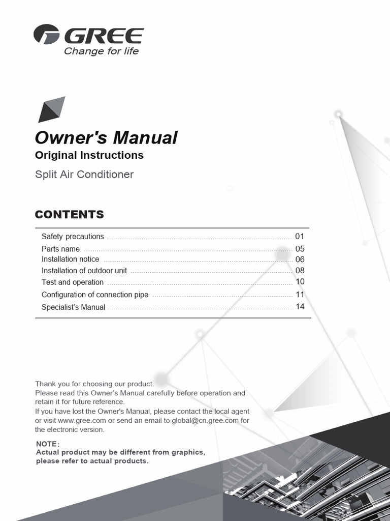Gree GWH12AVCXD-K6DNA1A Manual Service PDF | PDF | Valve | Air Conditioning
