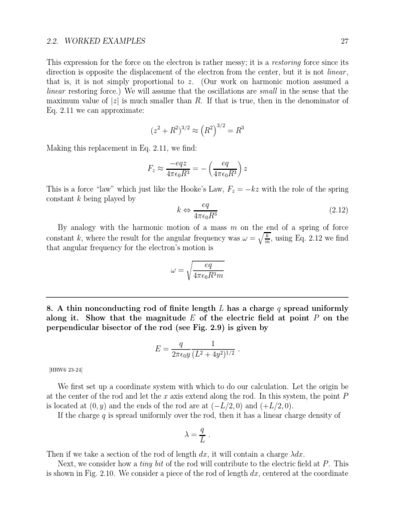Line Charge Distribution | PDF | Physics | Mechanics