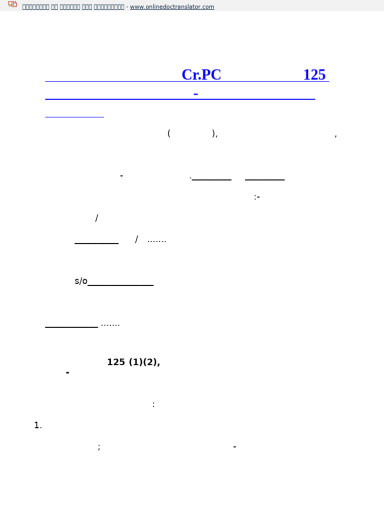 430184356-Petition-crpc-125 SCRIBD भरण पोषण.en.hi | PDF