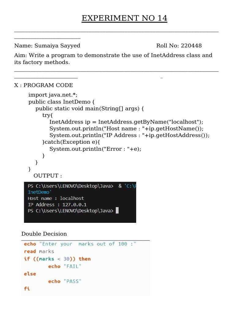 Java InetAddress Class Demo | PDF