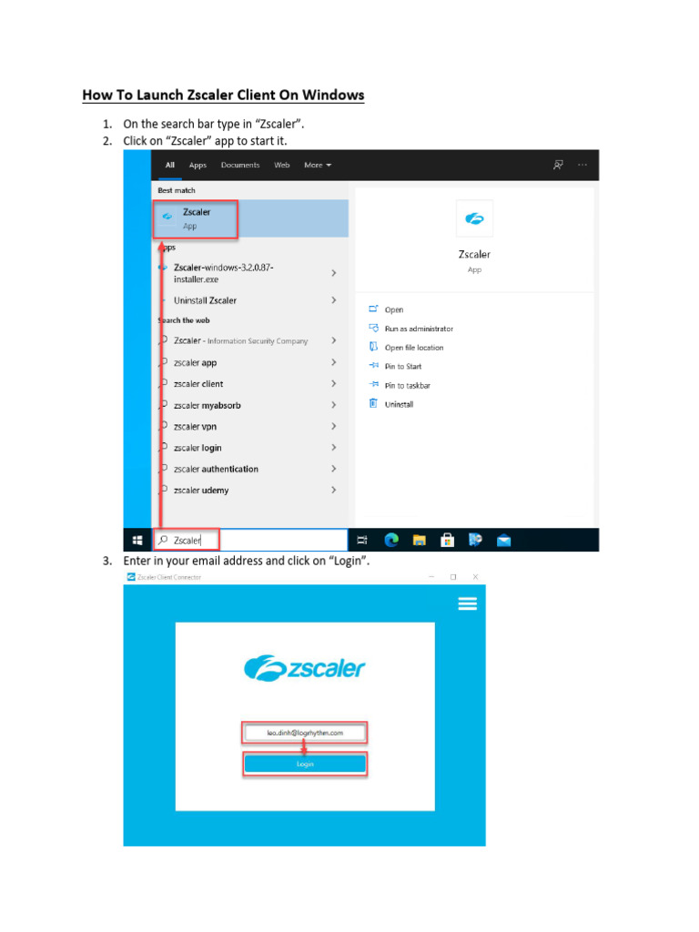 How To Launch Zscaler Client On Windows | PDF