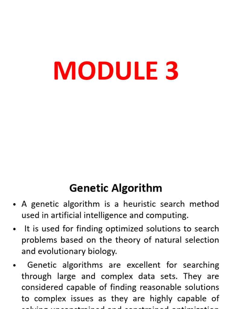 CS 7TH Sem Module 3RD | PDF | Genetic Algorithm | Natural Selection