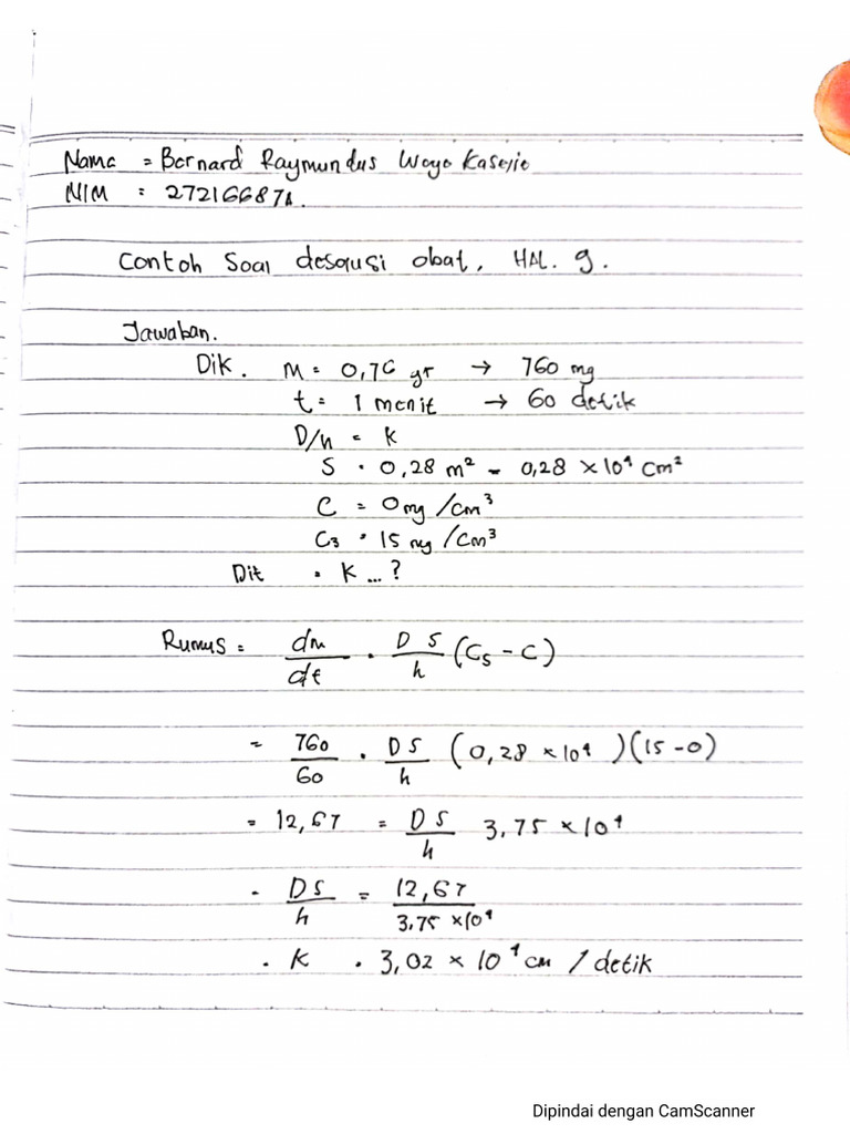 Contoh Soal Desolusi Obat - Bernard - 27216687A | PDF