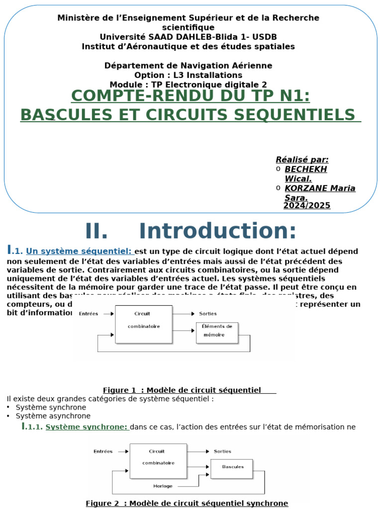 Bascule et Circuits Séquentiels en TP | PDF | Électronique numérique ...