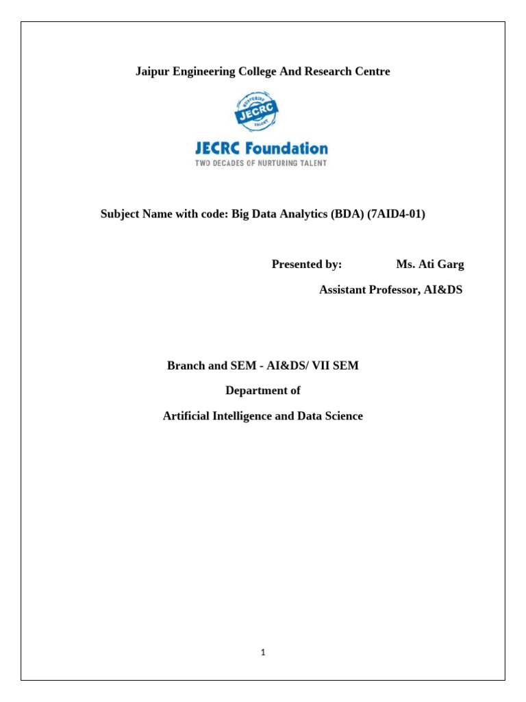 big-data-unit 1 | PDF | Apache Hadoop | Big Data