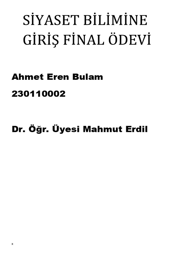 Siyaset Final Ödevi | PDF