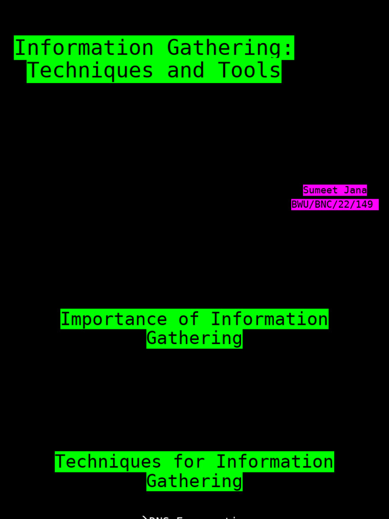 Information Gathering | PDF