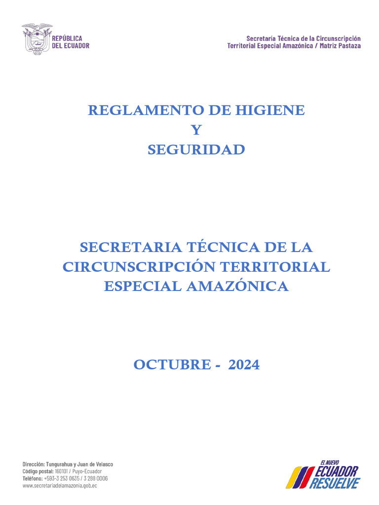 Reglamento-de-higiene-y-seguridad | PDF | Derecho laboral | Seguridad y salud ocupacional
