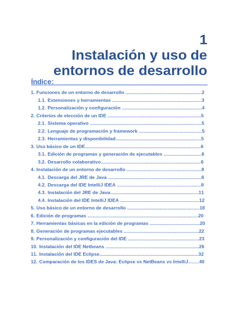 Instalación y uso de entornos IDE | PDF | Entorno de desarrollo ...